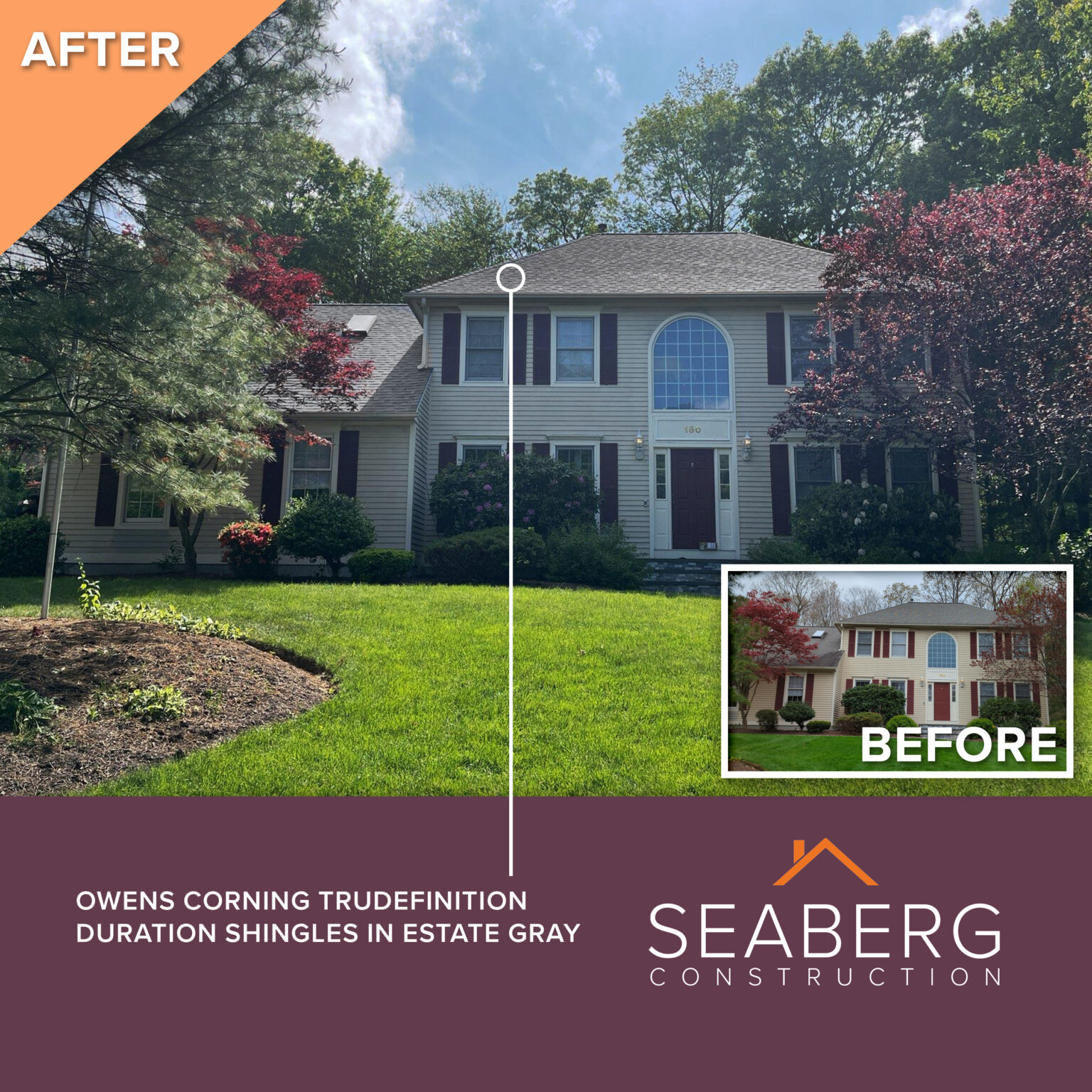 Siding and roofing projects in RI and MA by Seaberg Construction.