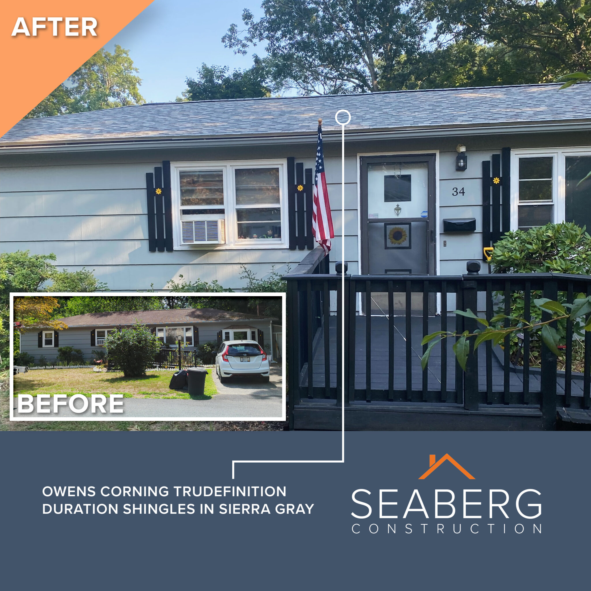 Siding and roofing projects in RI and MA by Seaberg Construction.