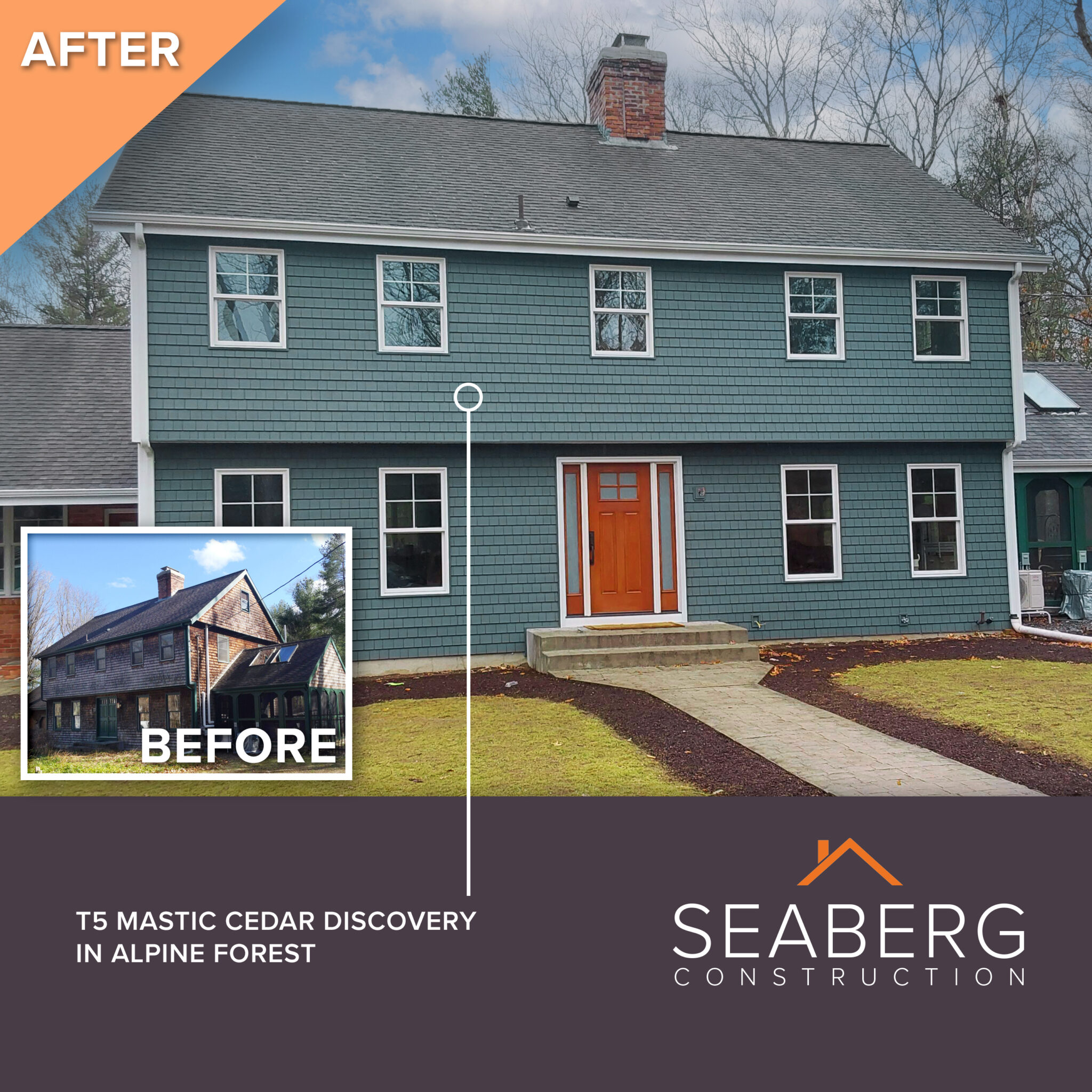 Siding and roofing projects in RI and MA by Seaberg Construction.